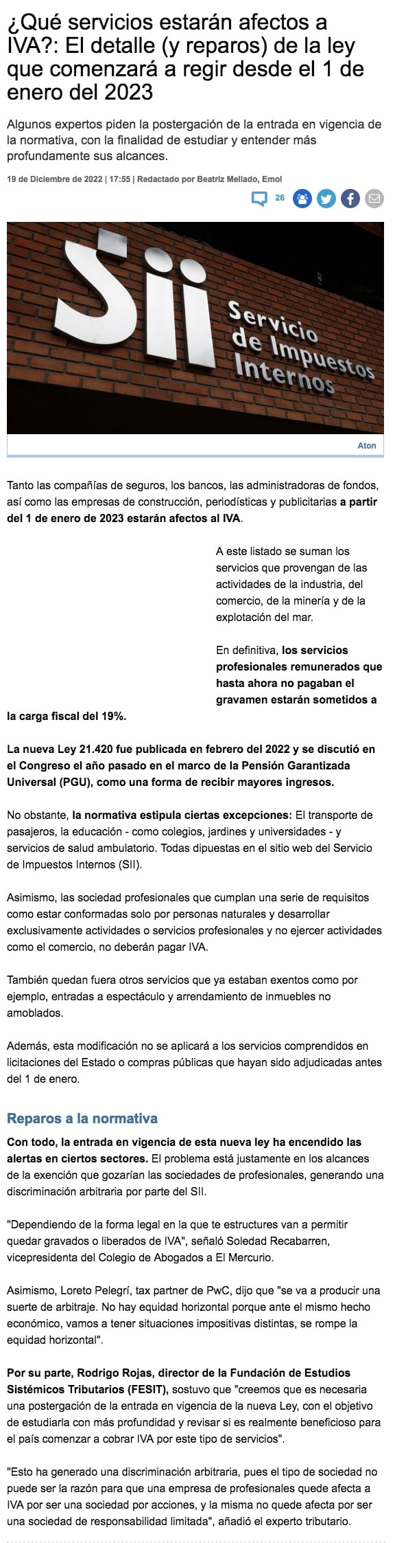 ¿Qué servicios estarán afectos a IVA?: El detalle (y reparos) de la ley ...