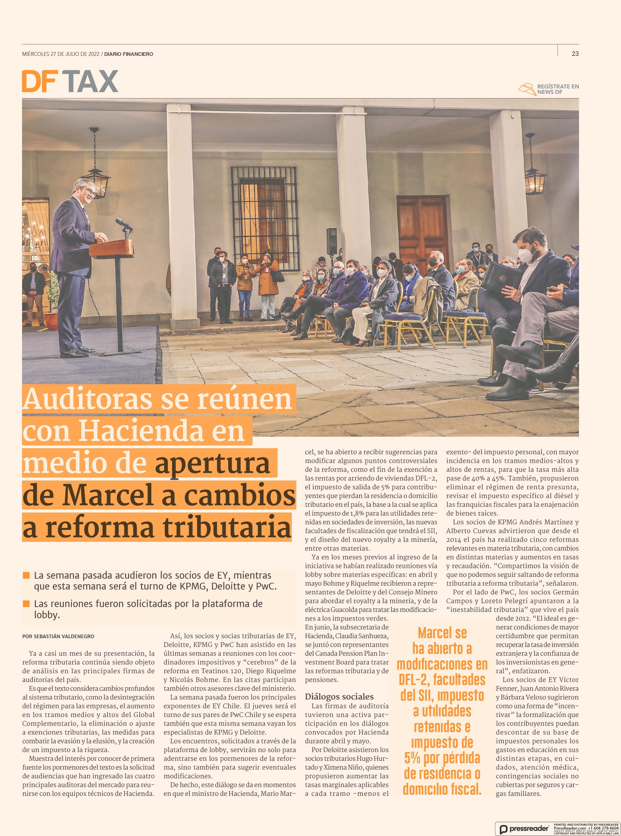 Auditoras se reúnen con Hacienda en medio de apertura de Marcel a ...