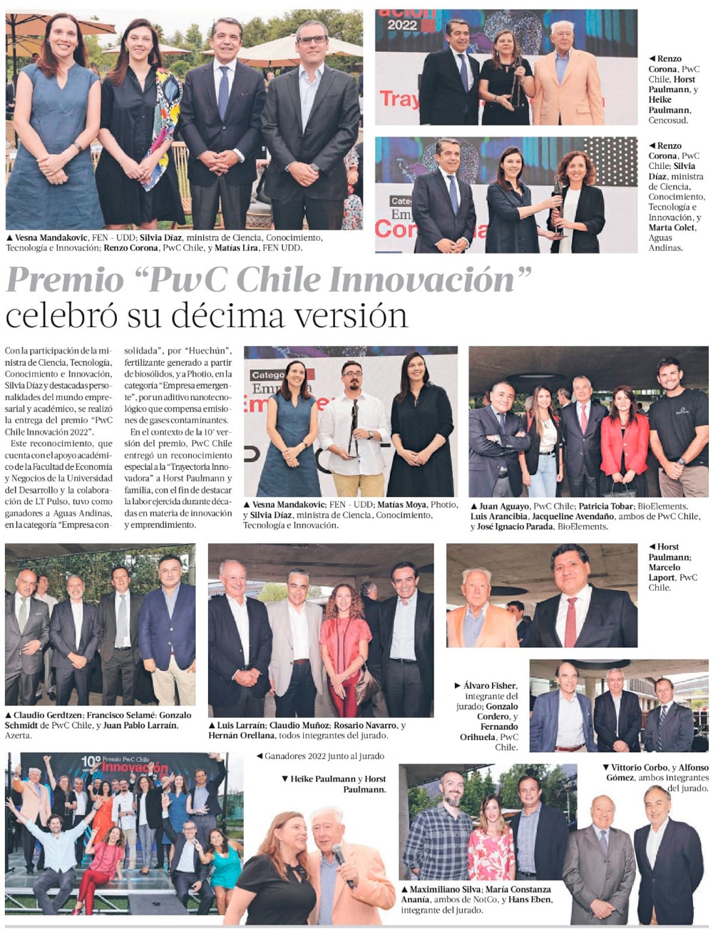 Premio "PwC Chile Innovación" celebró su décima versión