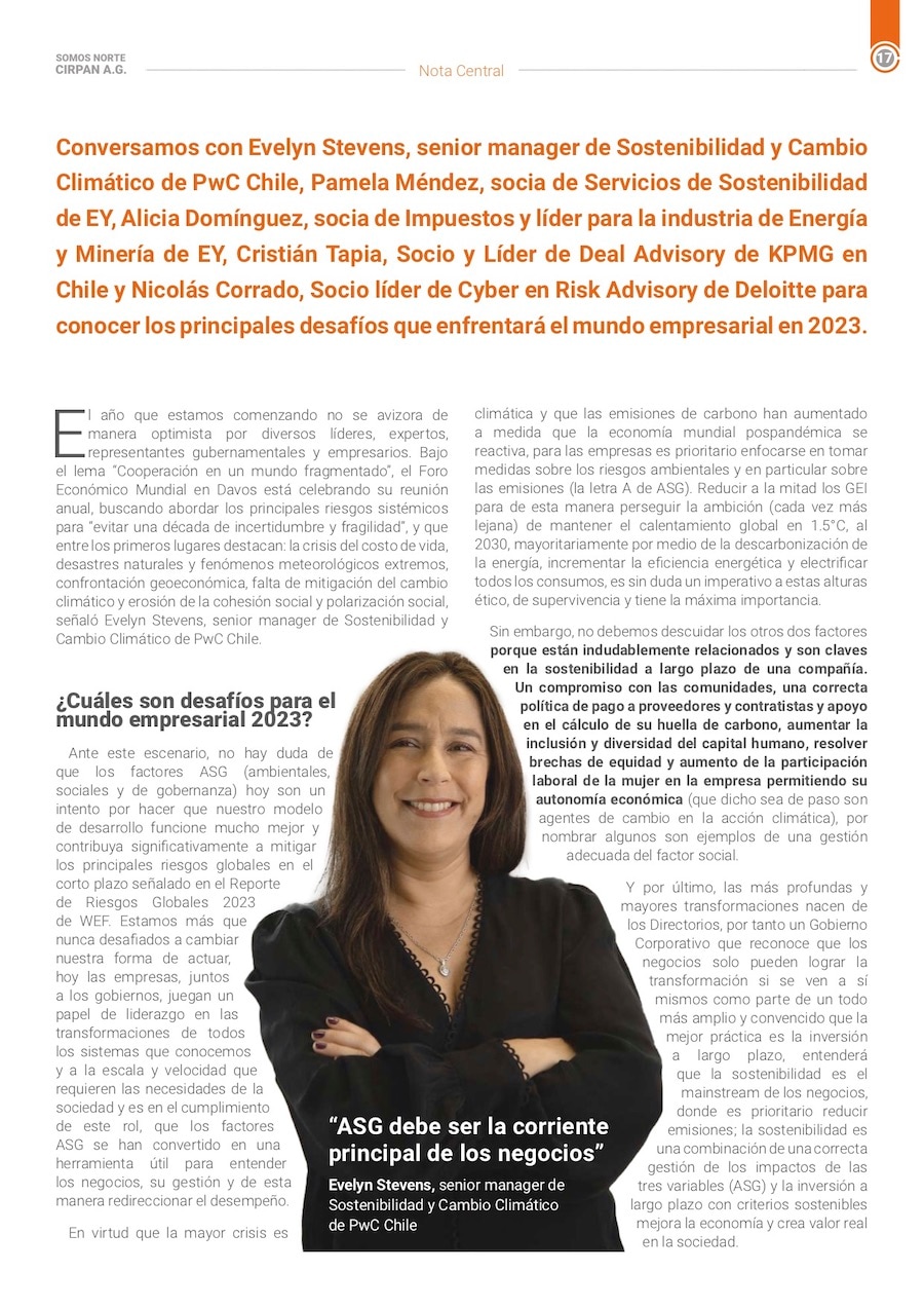 Evelyn Stevens, de PwC: “ASG debe ser la corriente principal de los ...