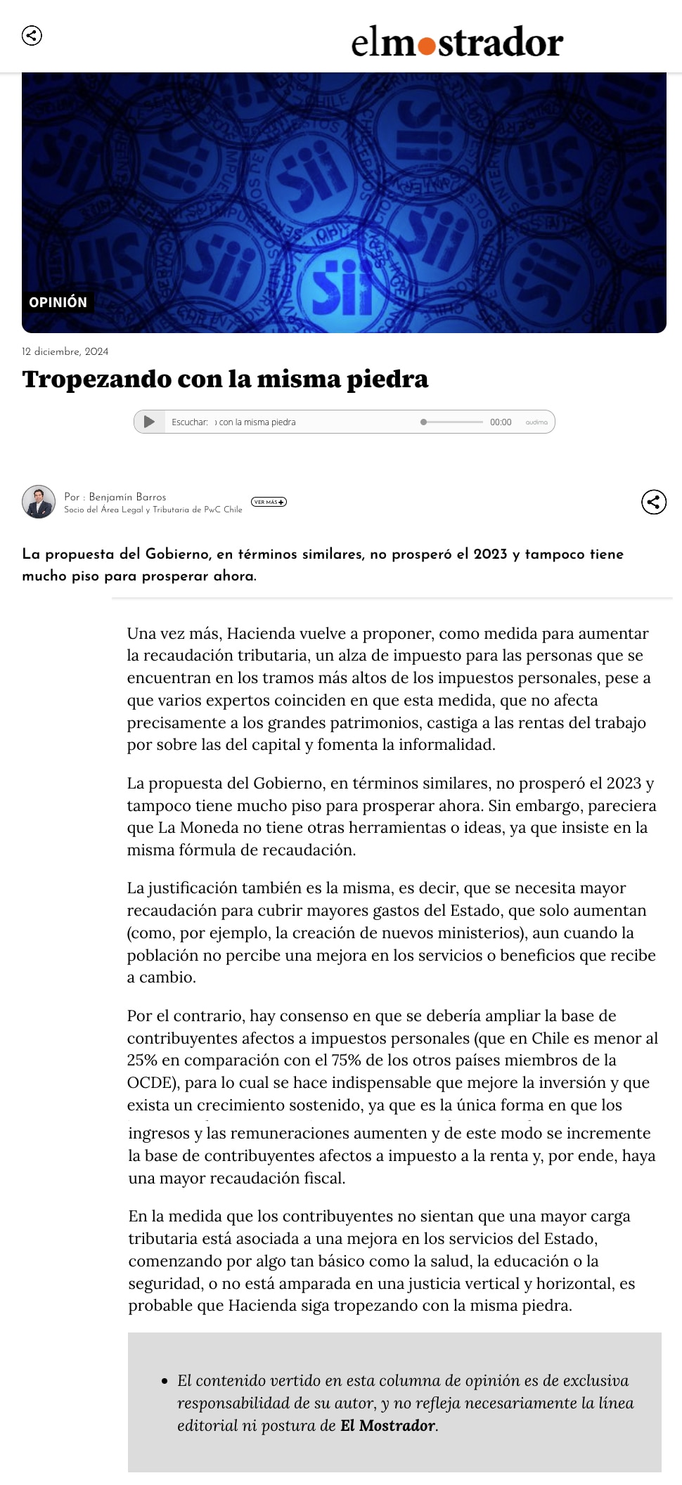 Tropezando con la misma piedra