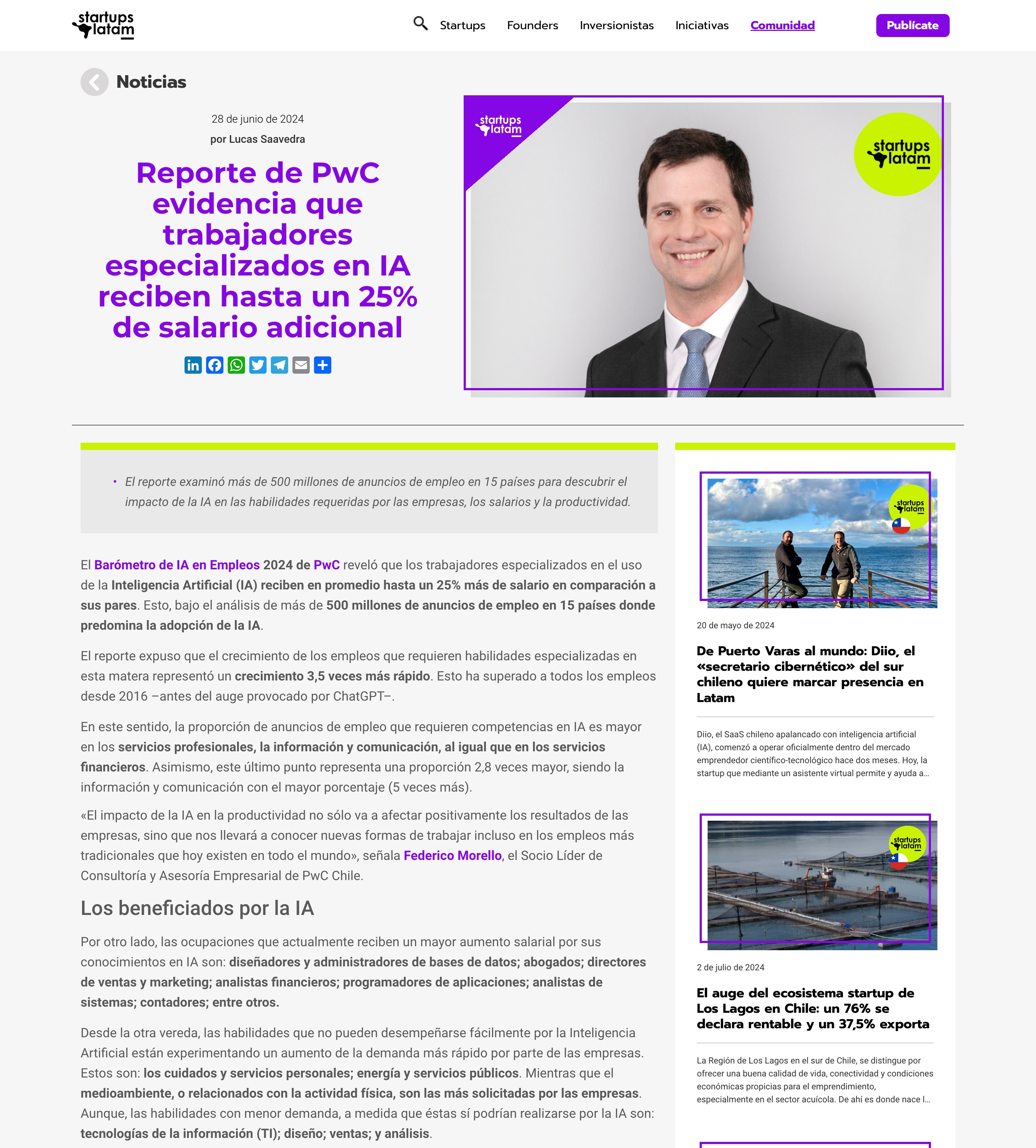 Reporte de PwC evidencia que trabajadores especializados en IA reciben ...