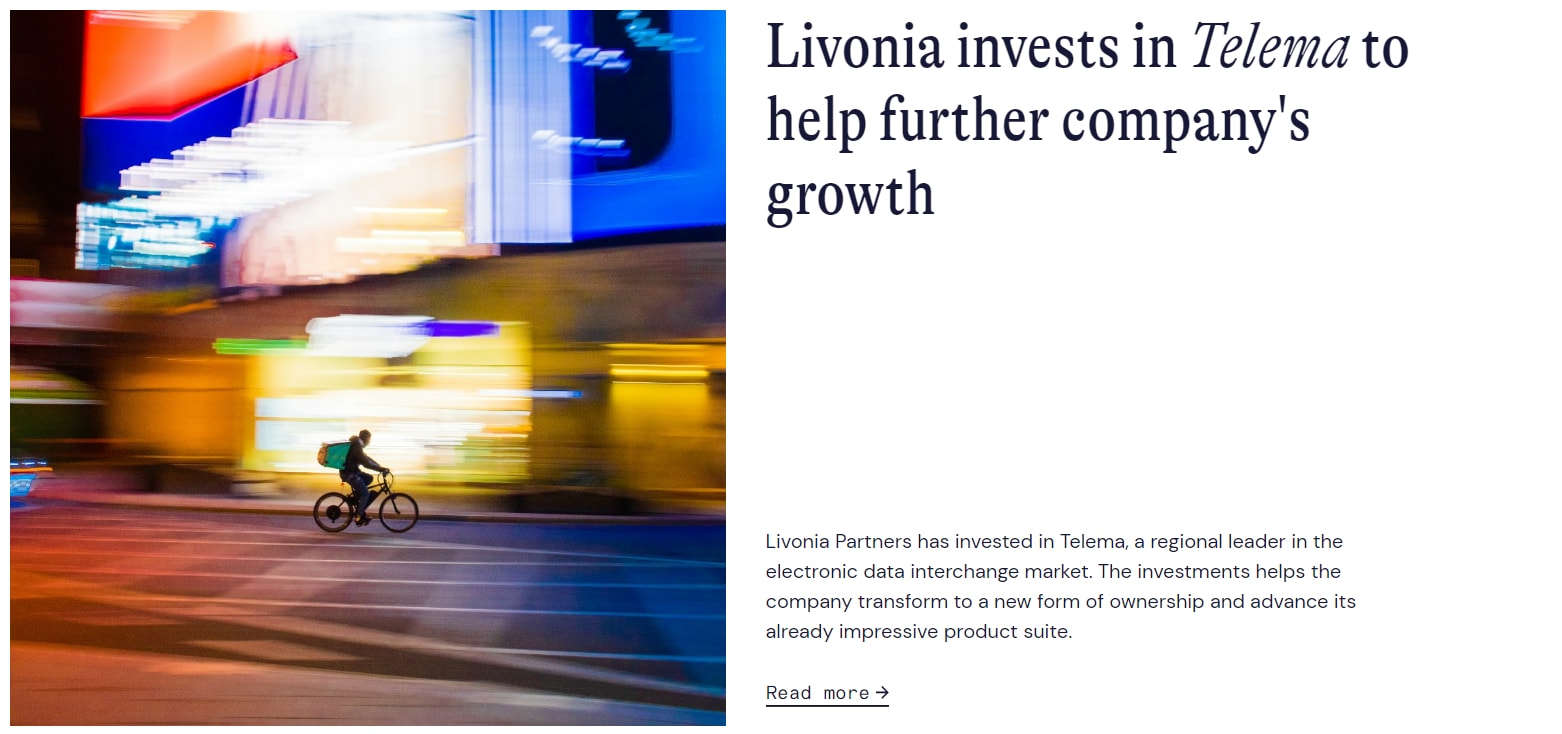 Livonia invests in Telema to help further company's growth
