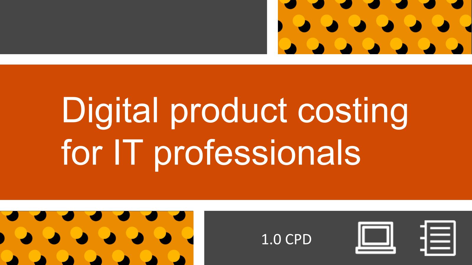 Digital product costing for IT professionals