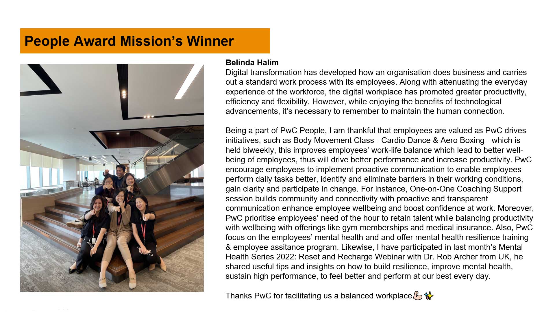 People Award Mission Winners
