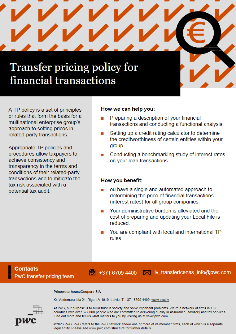 Transfer pricing services