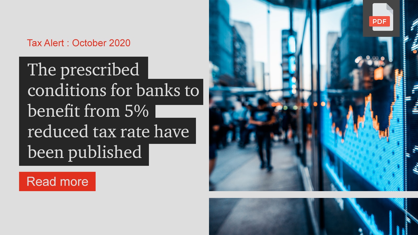 Tax Alert: The prescribed conditions for banks to benefit from 5% ...