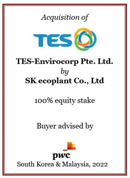 PwC advised SK ecoplant Co., Ltd on the acquisition of 100% equity ...