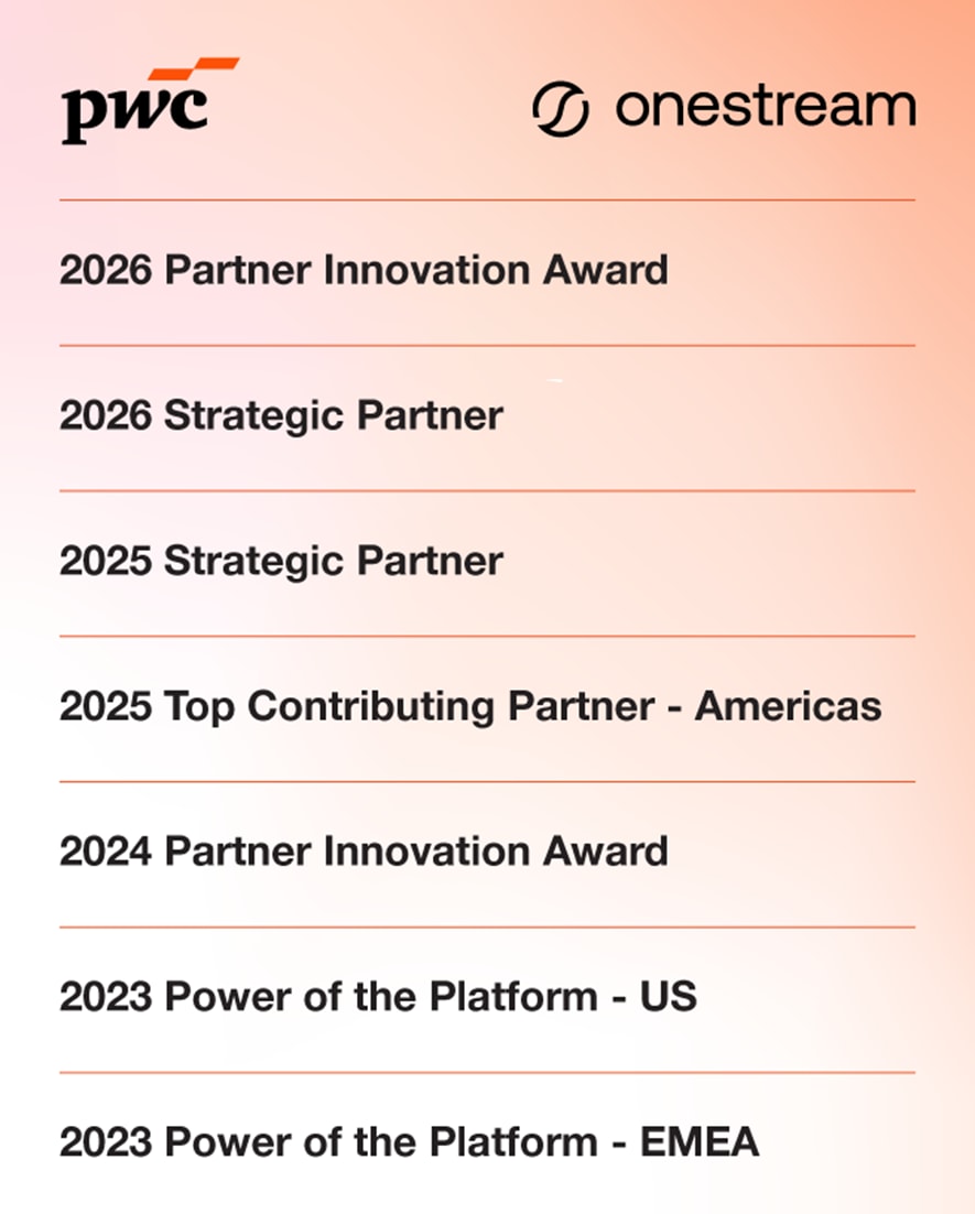 OneStream alliance for enterprise performance management: PwC